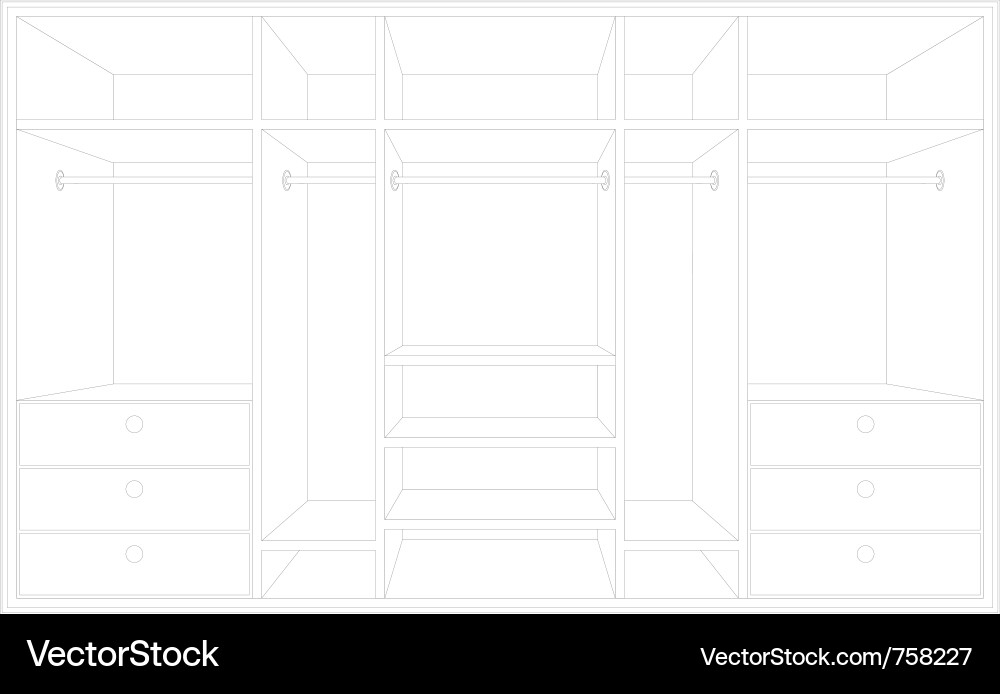 Drawing a wardrobe Royalty Free Vector Image - VectorStock