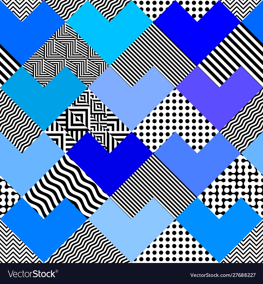 Geometric pattern in a patchwork collage style Vector Image