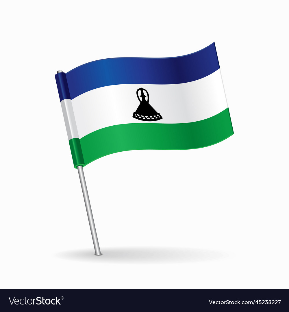 Lesotho flag map pin pointer layout Royalty Free Vector