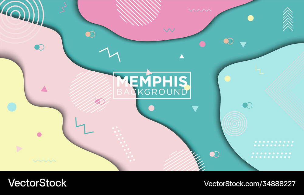 Modern memphis with pastel color background Vector Image