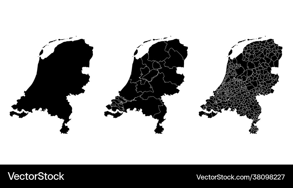 Netherlands map municipal region state division Vector Image