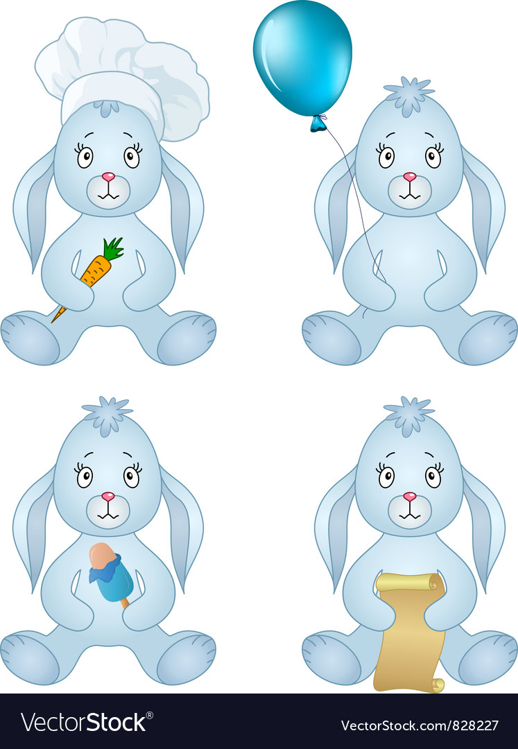 Rabbits sitting Royalty Free Vector Image - VectorStock