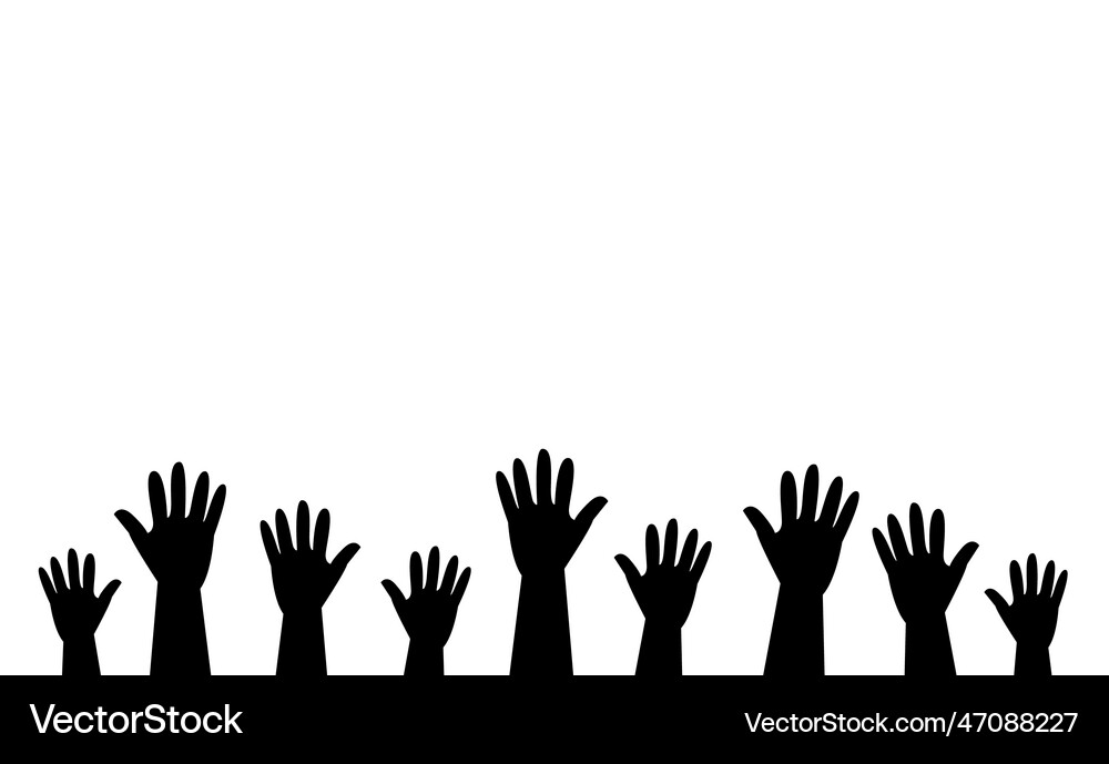 Raising hands for participation peoples up Vector Image