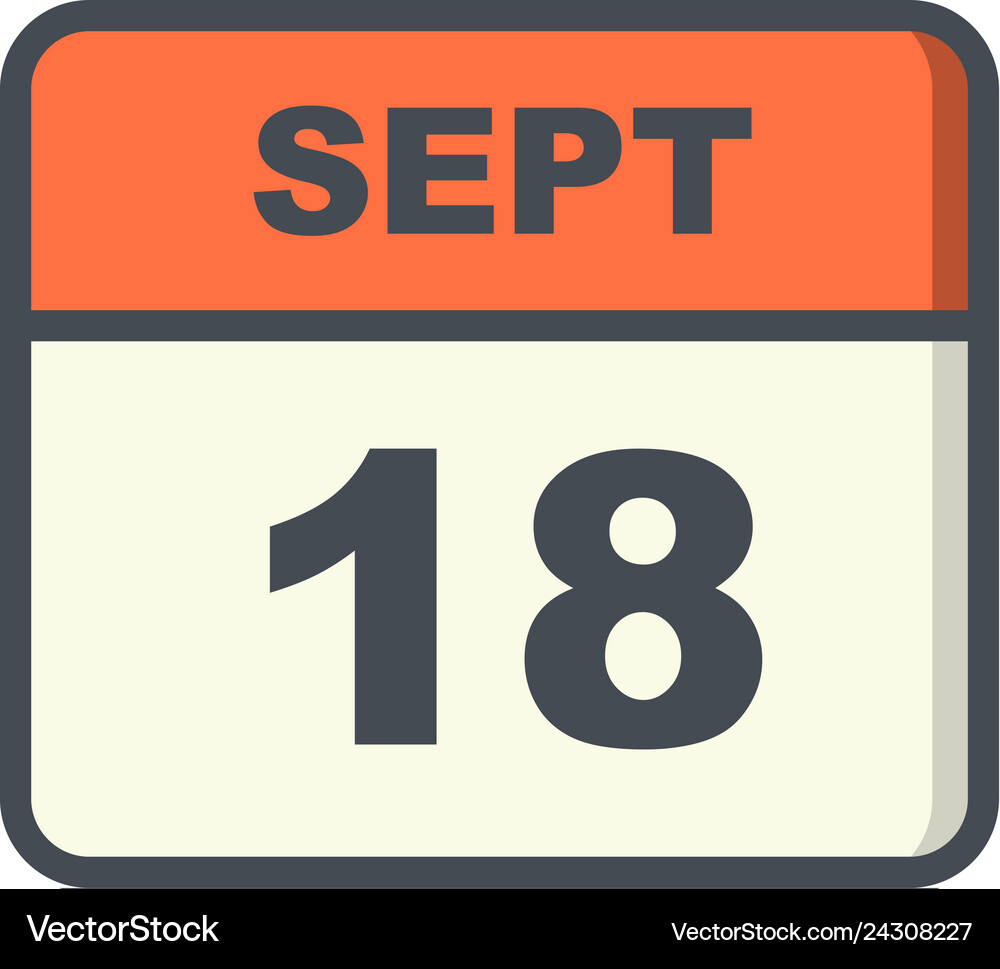 September 18th date on a single day calendar Vector Image