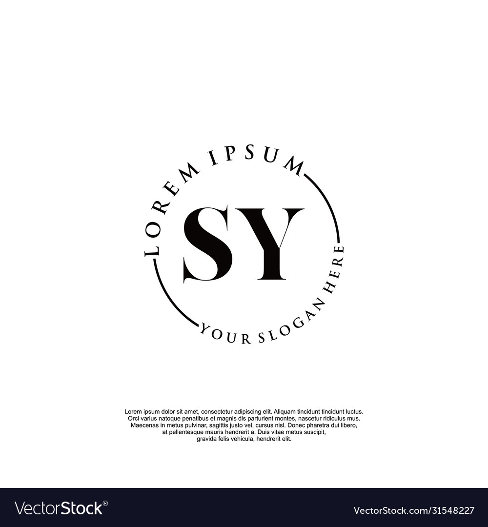Sy initial handwriting logo design Royalty Free Vector Image