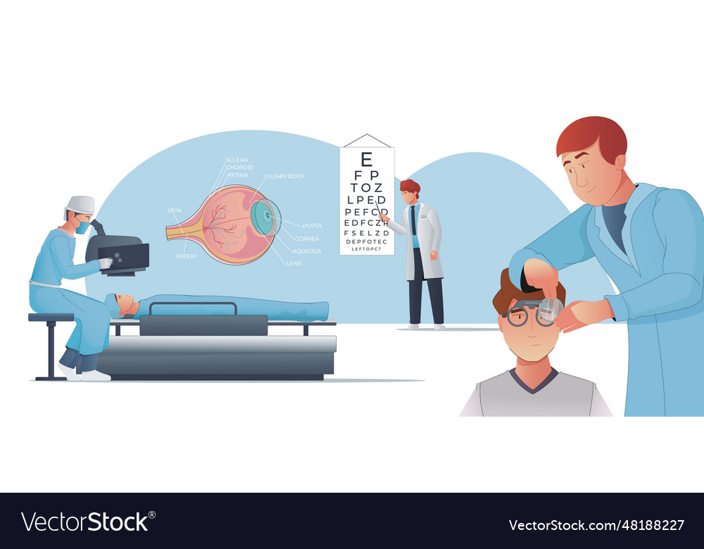 Vision correction flat Royalty Free Vector Image