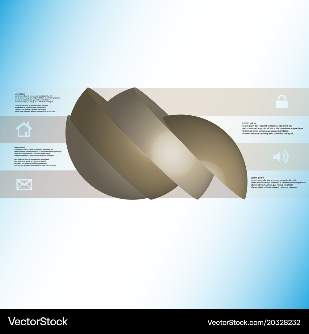 3d infographic template with ball sliced to four Vector Image