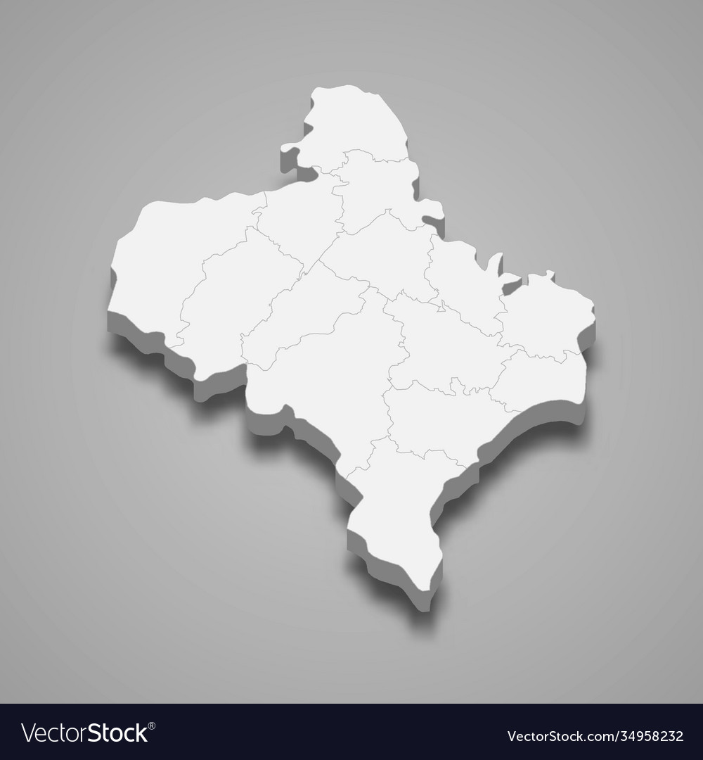 3d isometric map ivano-frankivsk oblast Royalty Free Vector