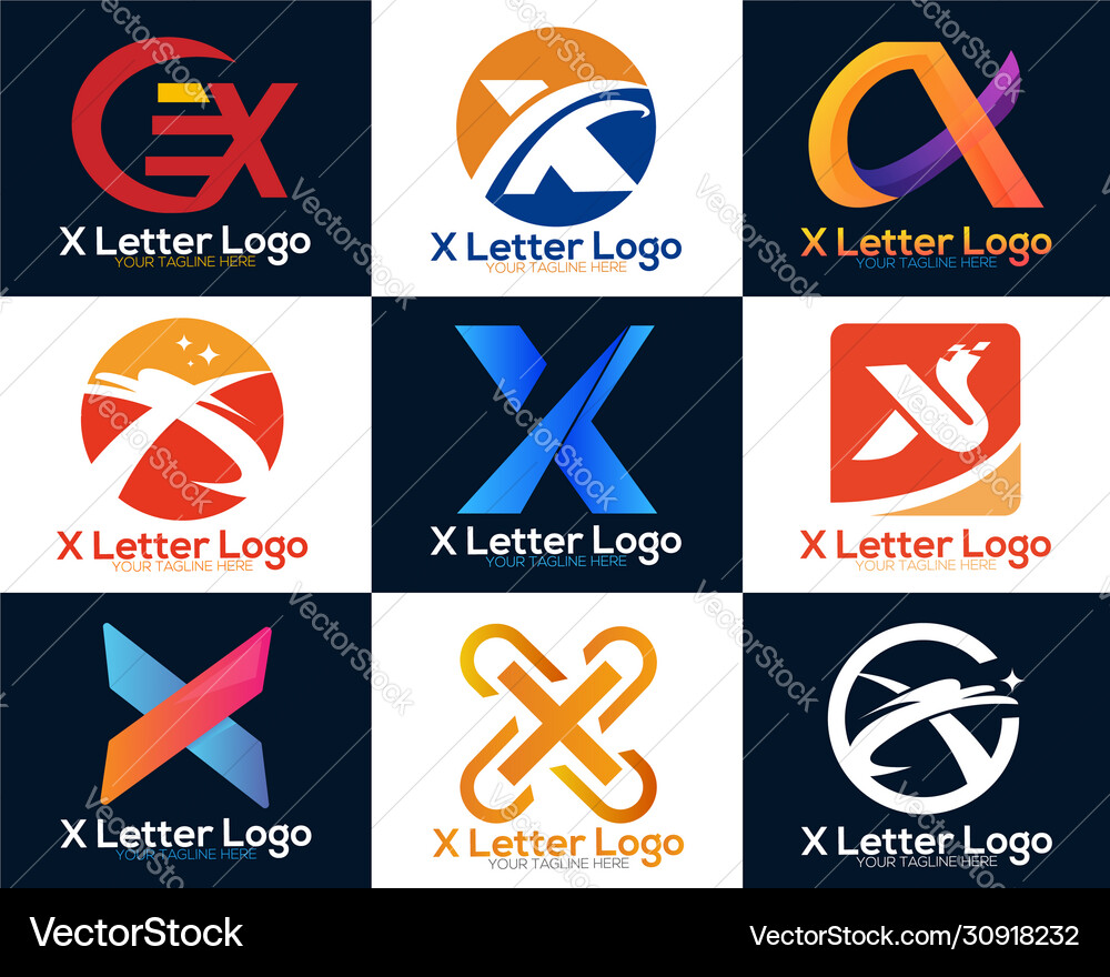 Abstract x letter logo design branding Royalty Free Vector