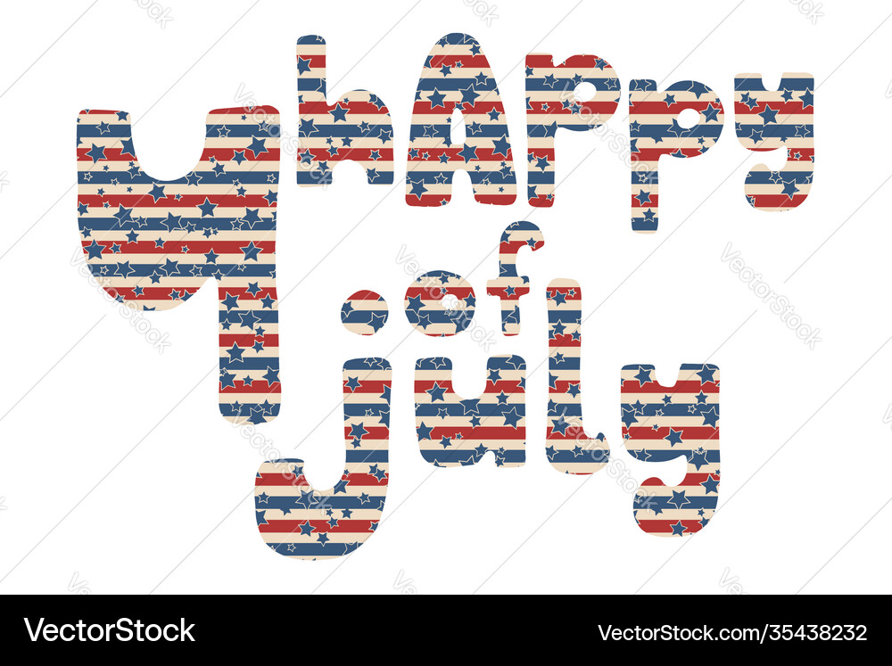 American patriotic lettering Royalty Free Vector Image