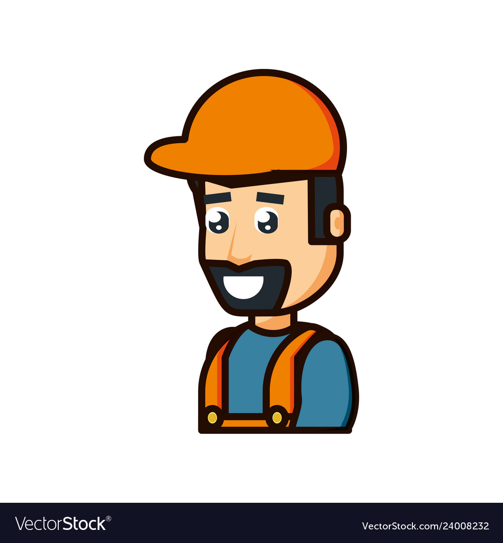 Construction worker avatar character Royalty Free Vector
