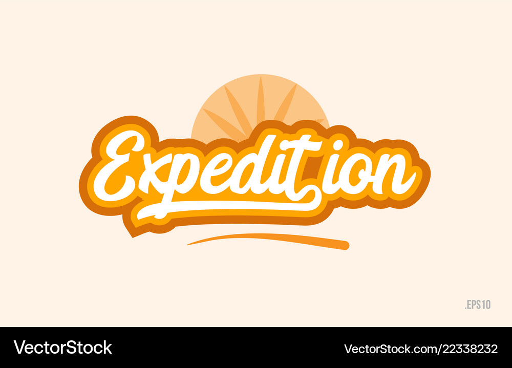 Expedition orange color word text logo icon Vector Image