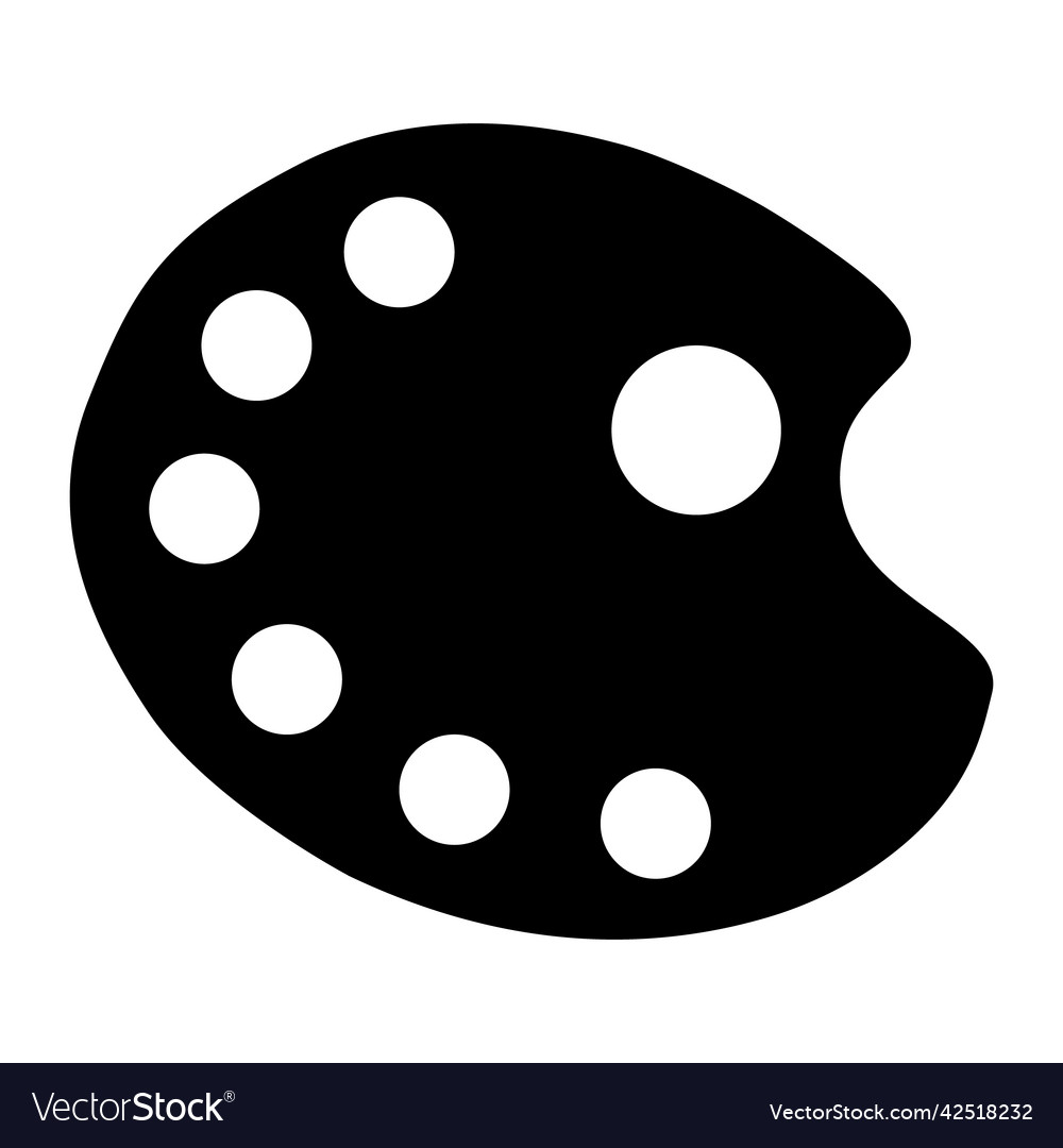 Flat art tool palette with paints color artist Vector Image