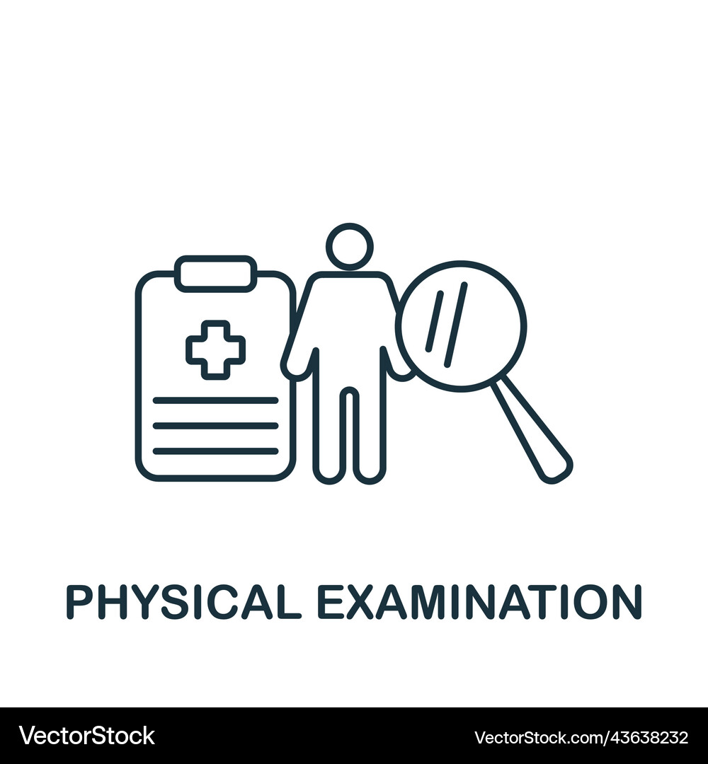 Physical examination icon line simple health Vector Image