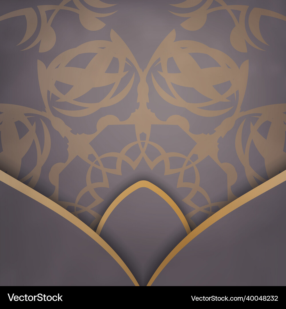 Postcard template in brown color with mandala Vector Image