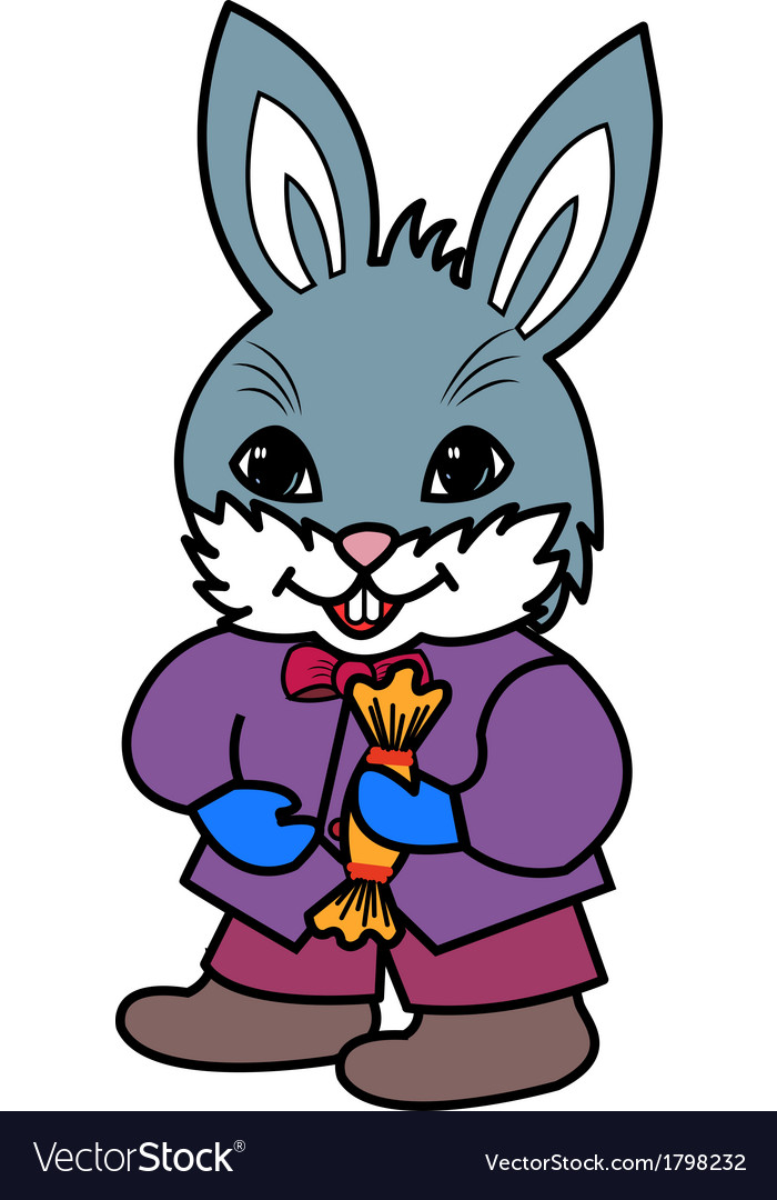 Rabbit with candy Royalty Free Vector Image - VectorStock