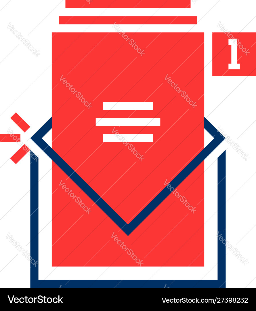 Red and blue inbox notice logo Royalty Free Vector Image