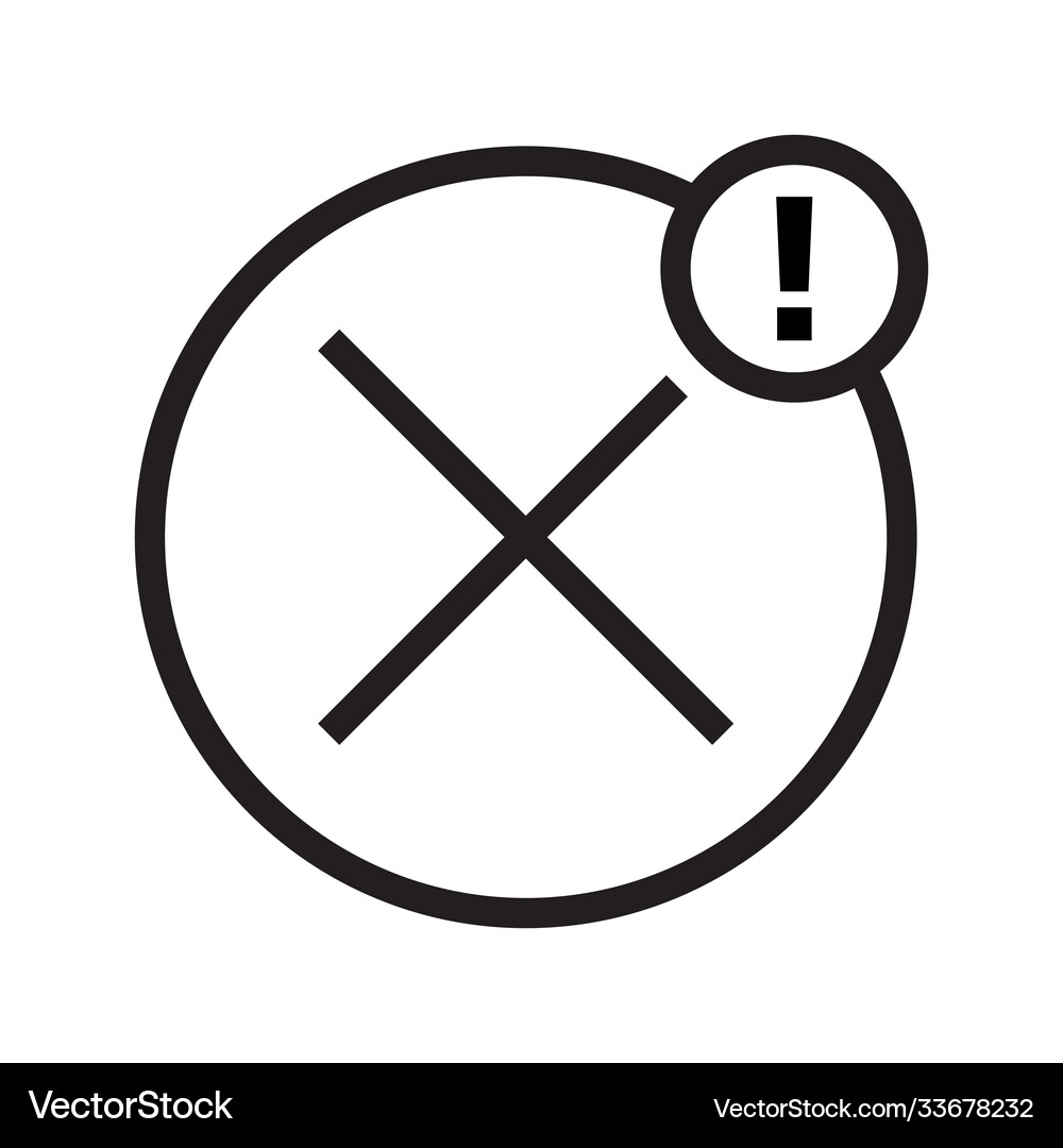 Rejected cancelled notices line art icon Vector Image