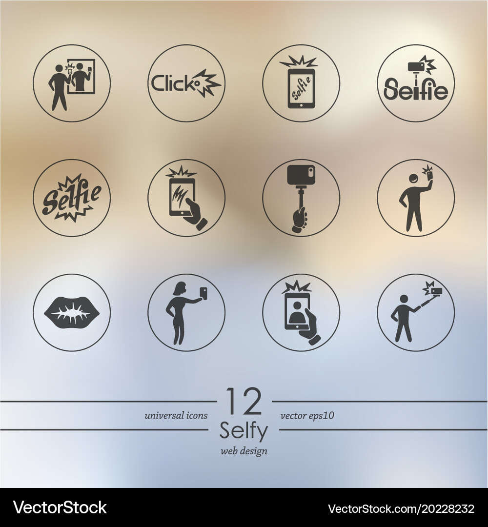 Set of selfie icons Royalty Free Vector Image - VectorStock