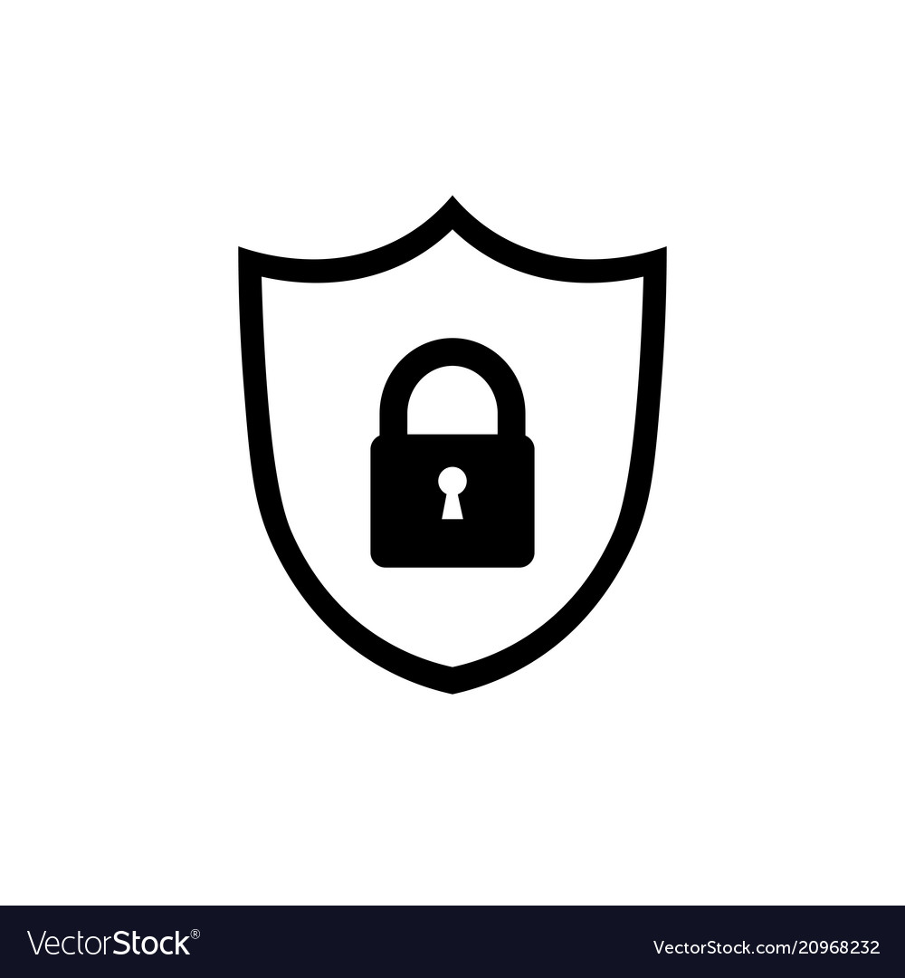Shield icon lock icon shield with lock symbol Vector Image Shield icon lock icon shield with lock symbol Vector Image