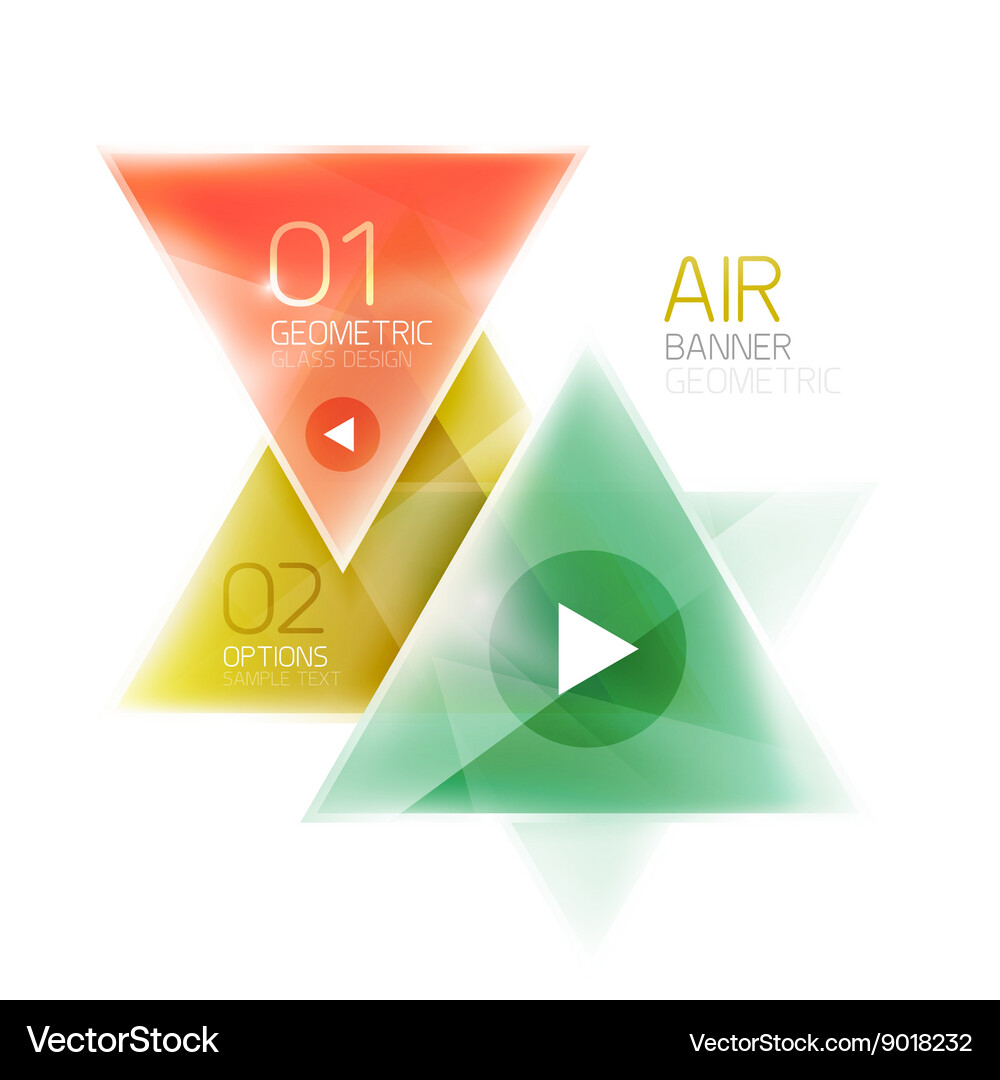 Shiny glass triangle web box Royalty Free Vector Image
