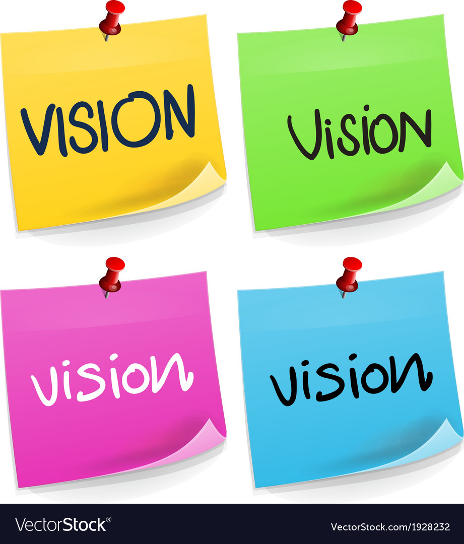 Vision sticky note Royalty Free Vector Image - VectorStock