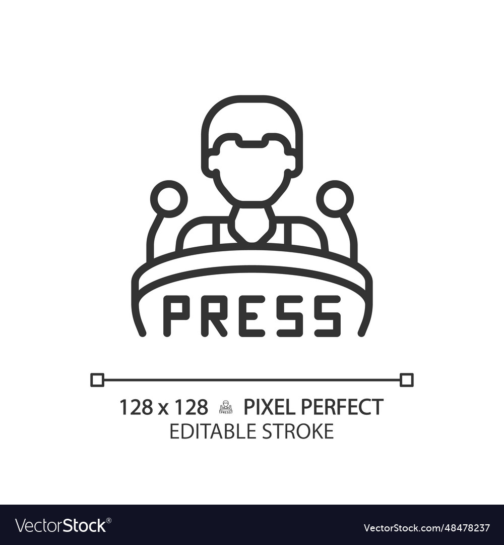 2d customizable thin linear black press Royalty Free Vector