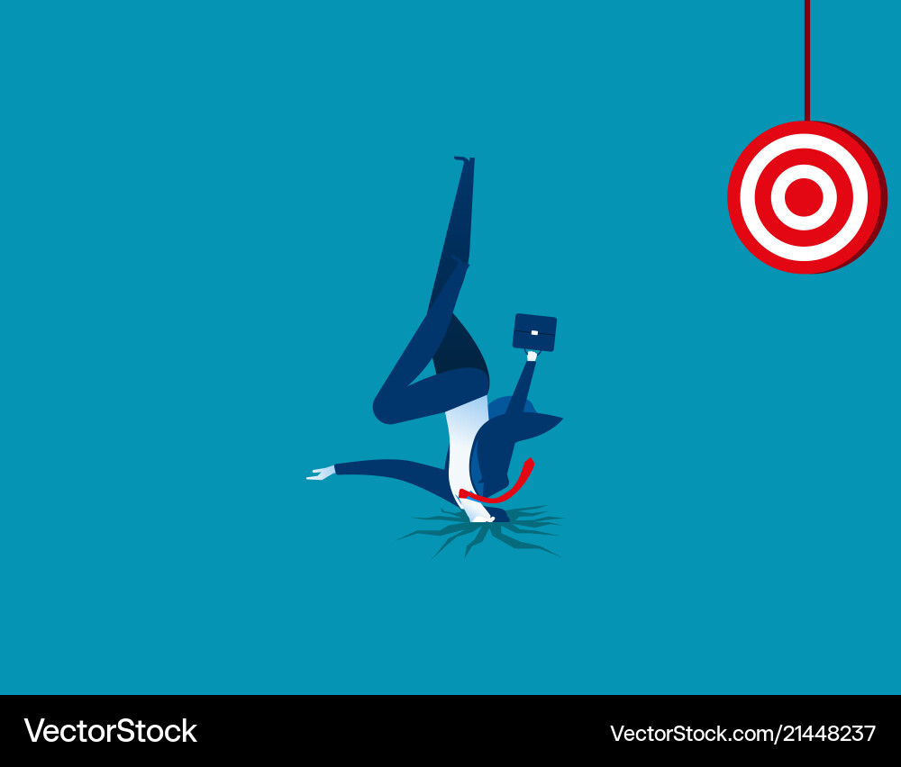 Businessman hiding his head in ground or fall Vector Image