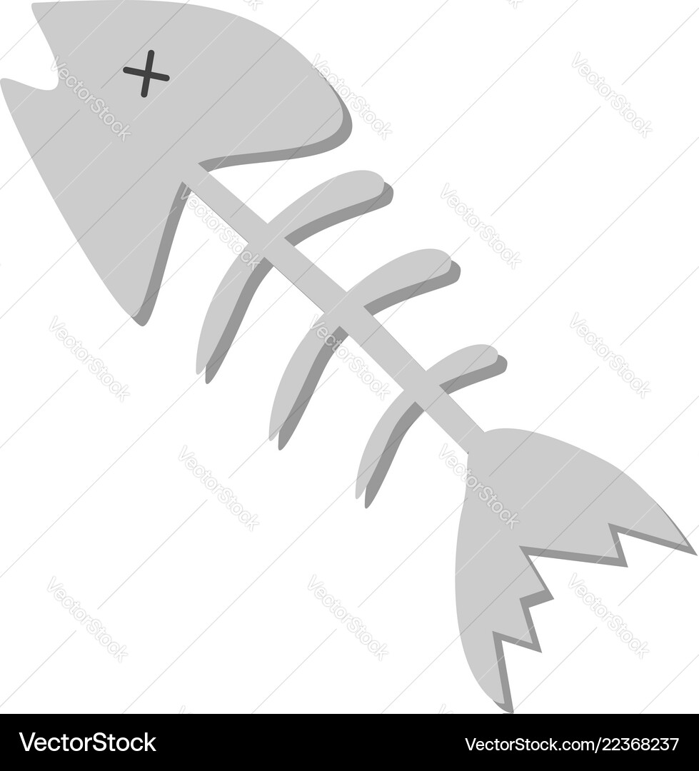 Cartoon and funny character fish skeleton Vector Image