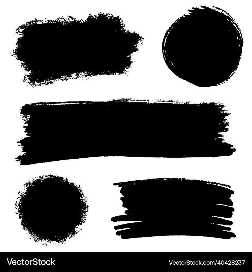 Collection of brush hand drawn graphic element Vector Image