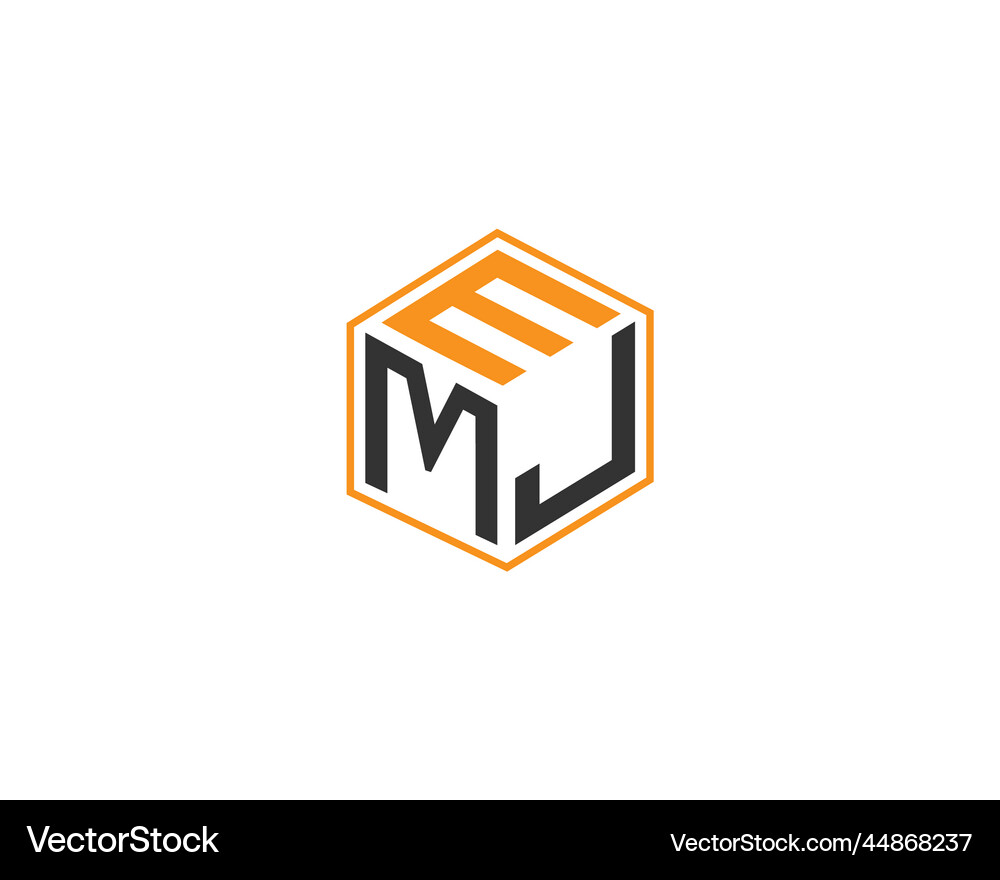 Creative simple emj and mje letter logo design Vector Image