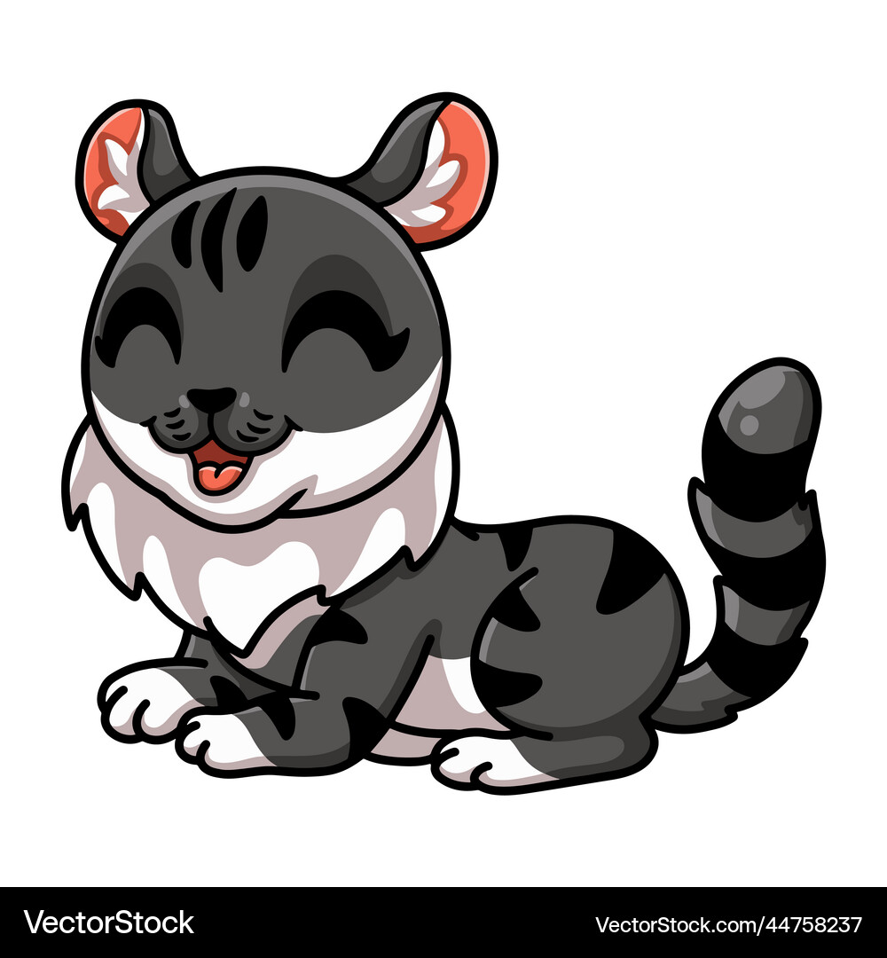 Cute american curl cat cartoon Royalty Free Vector Image