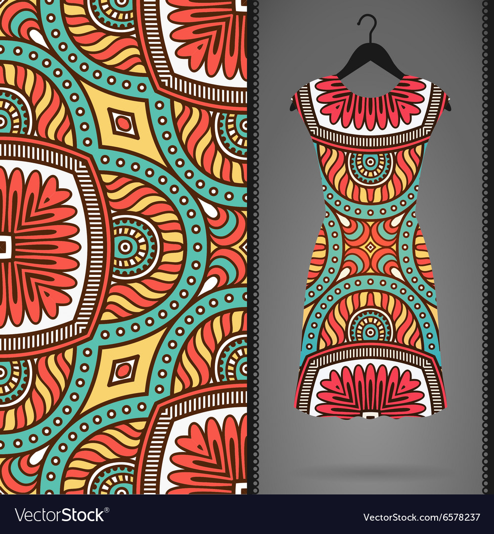 Dress with seamless pattern Royalty Free Vector Image