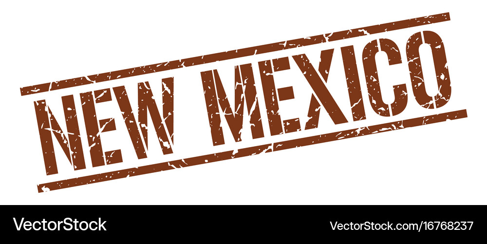 New mexico brown square stamp Royalty Free Vector Image