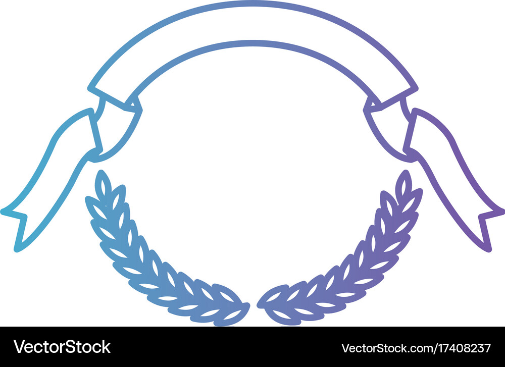 Olive branches and ribbon on top in color gradient