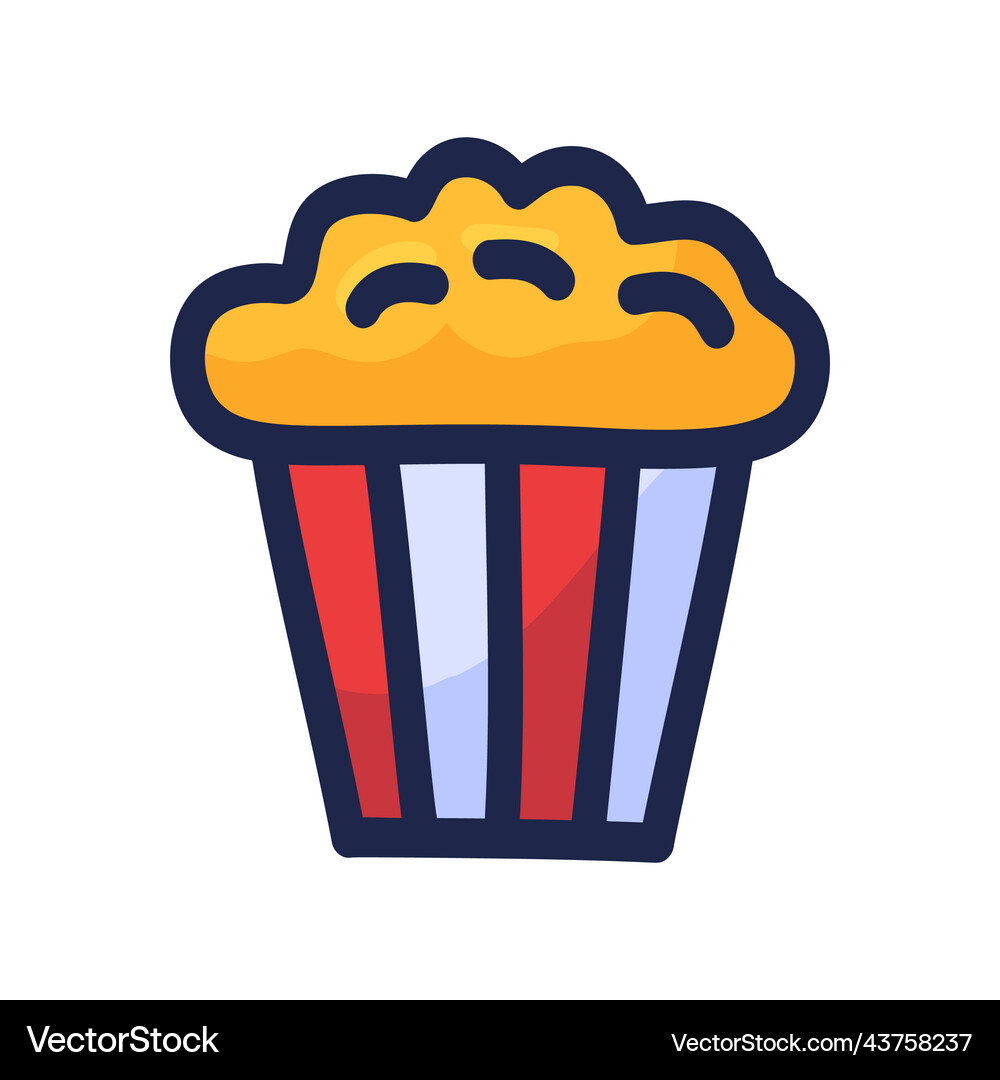 Popcorn icon design box isolated on white Vector Image