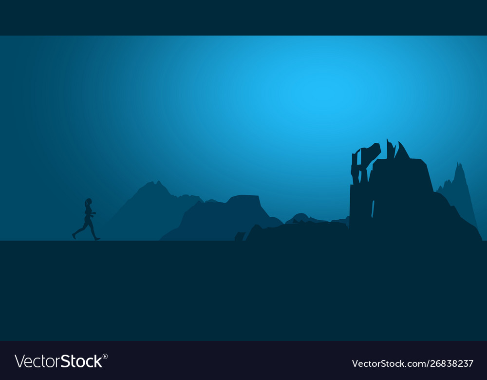 Running lady silhouette Royalty Free Vector Image
