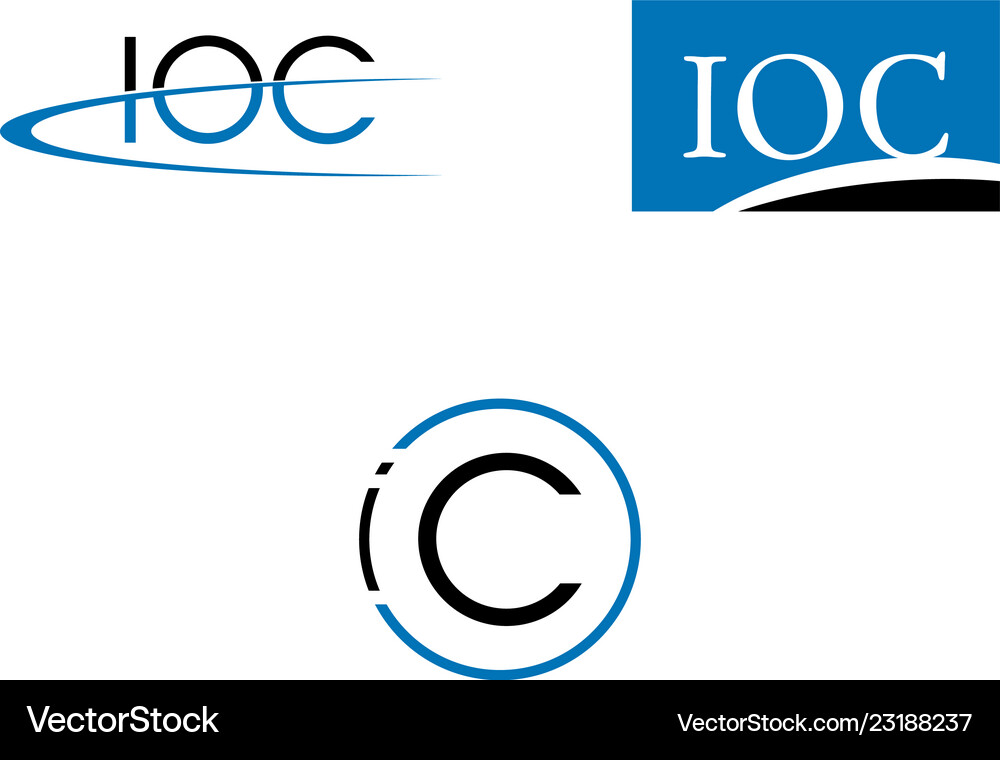 Set of initial letter ioc logo template design Vector Image