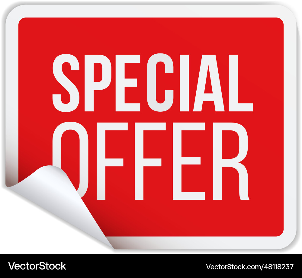 Special offer red squared peel off sticker hot Vector Image