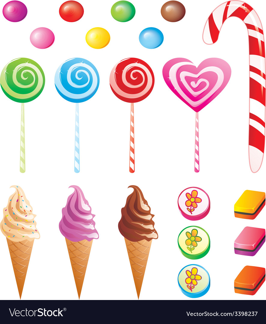Sweets set Royalty Free Vector Image - VectorStock