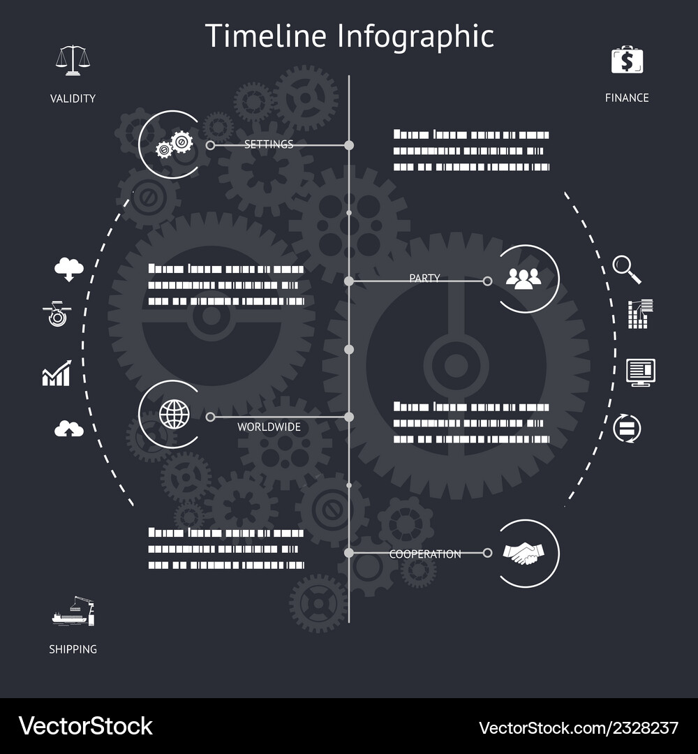 Timeline infographics symbols elements and icons Vector Image