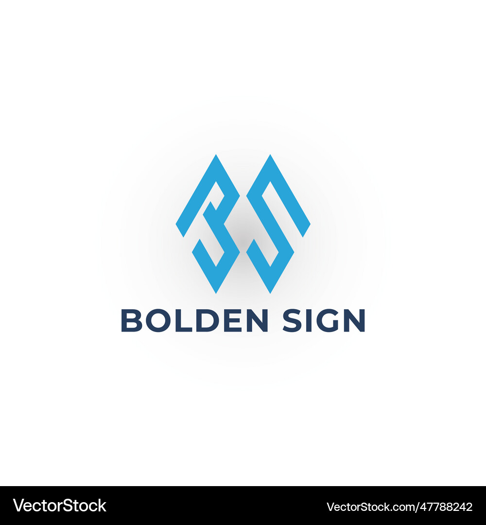 Abstract initial letter bs or sb in blue color Vector Image