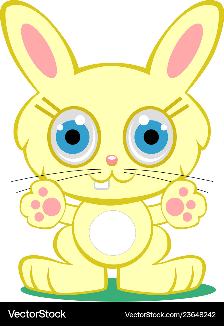Adorable yellow babunny rabbit cartoon Royalty Free Vector