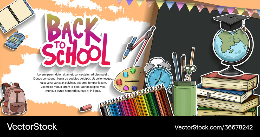 Back to school design with colorful education Vector Image