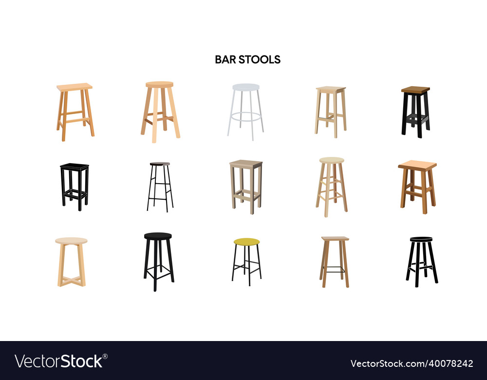 Bar stool set Royalty Free Vector Image - VectorStock