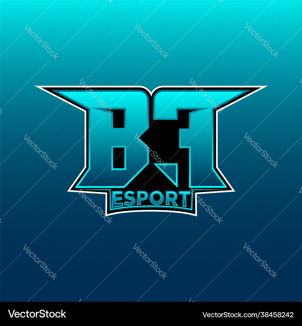 Bf initial gaming logo esports geometric designs Vector Image