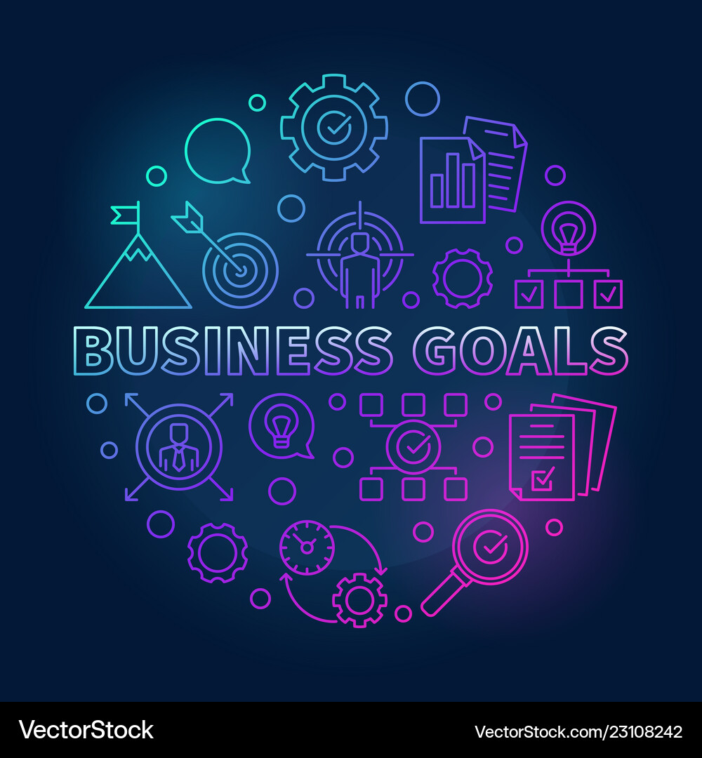 Business goals round creative outline Royalty Free Vector