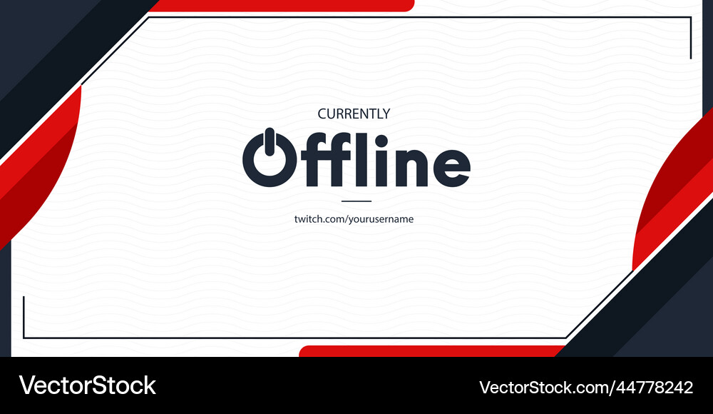 Currently offline twitch banner with abstract red Vector Image