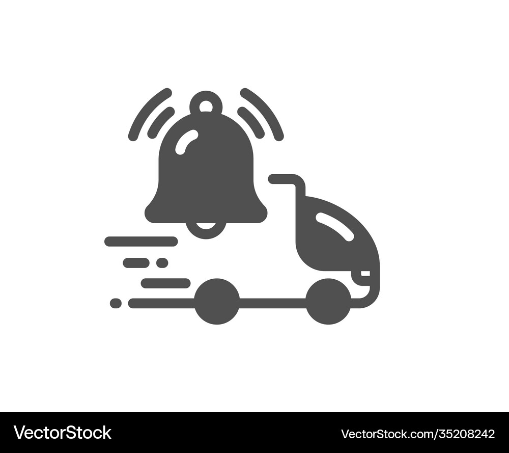 Delivery notification icon alarm bell reminder Vector Image