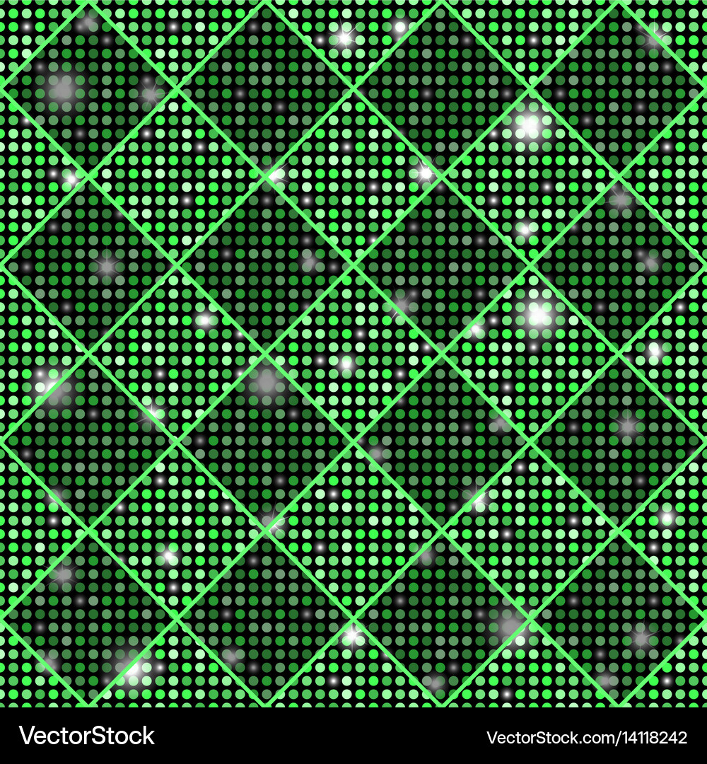 Green seamless chess styled vintage texture Vector Image